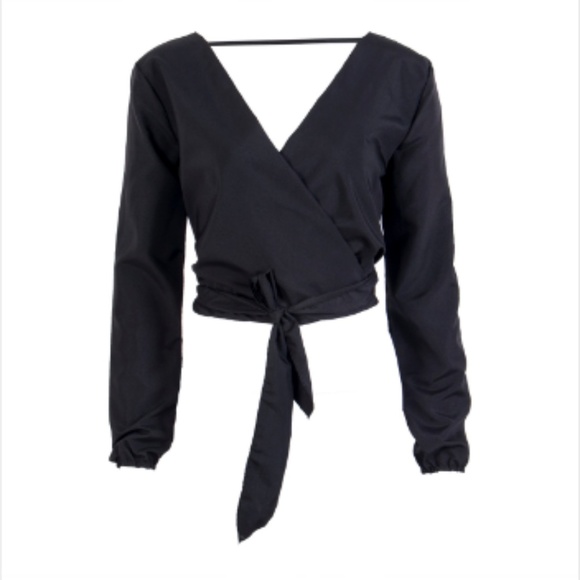 Tops | New Black Criss Cross Surplice Top | Poshmark